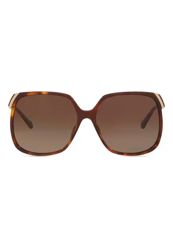 Chloé Tortoiseshell Square-frame Sunglasses - Brown