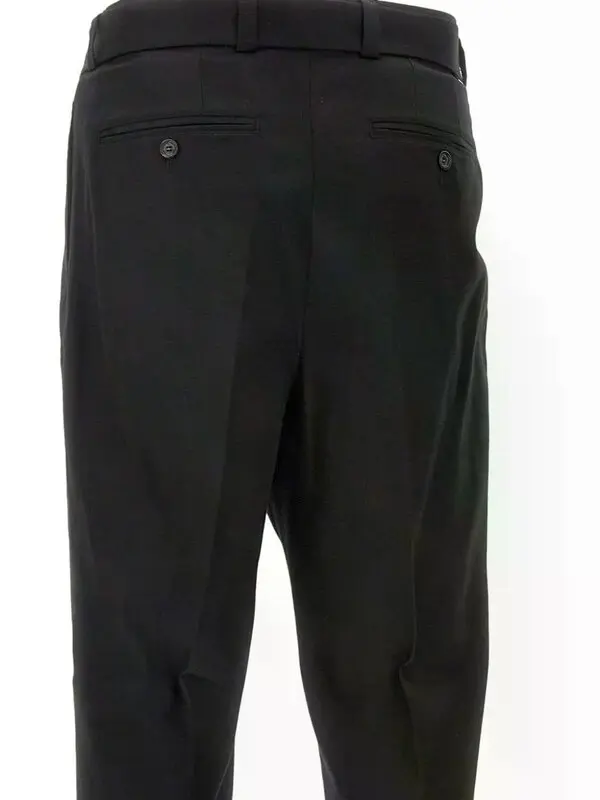 PAOLO PECORA Pleated Belted Trousers - Black