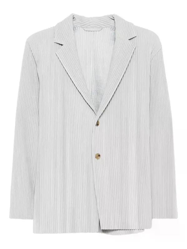 Issey Miyake Pleated Button Blazer - Grey