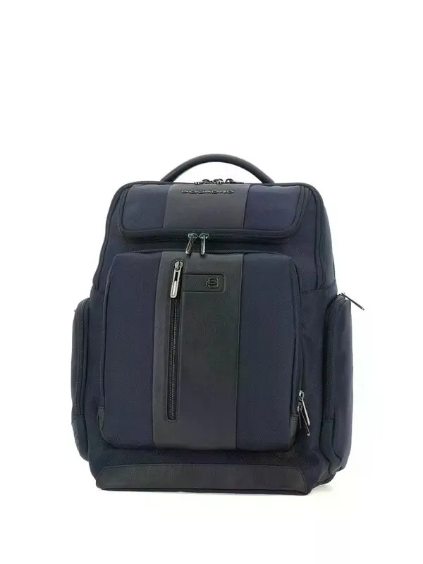 PIQUADRO Leather-trimmed Backpack - Blue