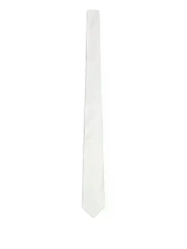 Emporio Armani Silk Neck Tie - White