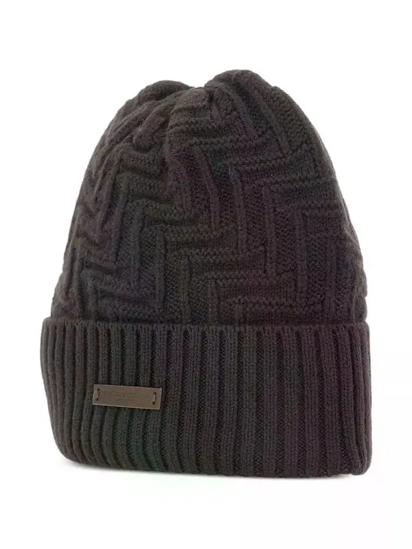 PAOLO PECORA Wool Zigzag Hat - Brown