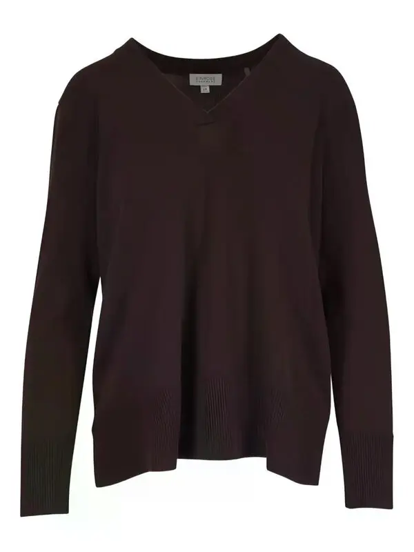 Kinross Cashmere Piped V-neck Sweater