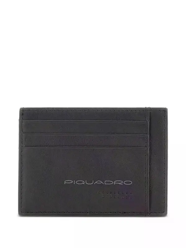 PIQUADRO Logo-print Leather Cardholder - Black