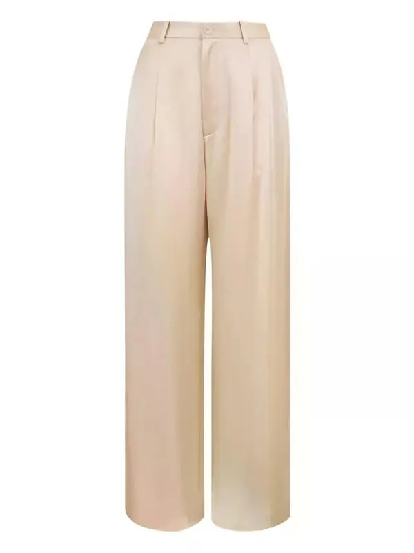Lapointe Pleated Straight Trousers - Neutrals