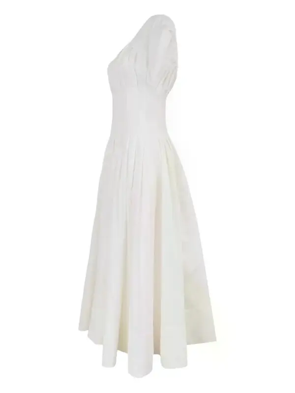 Simkhai Nina V-neck Pleated Midi Dress - White