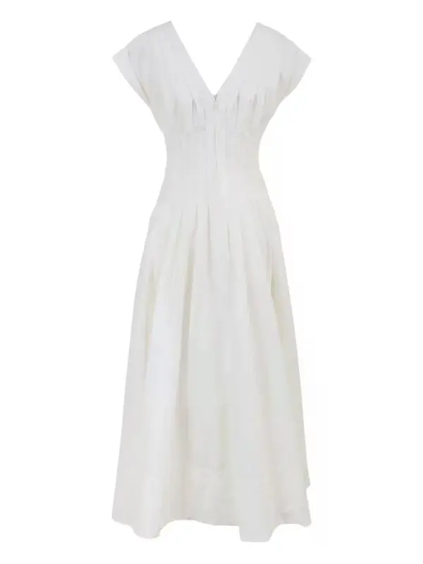 Simkhai Nina V-neck Pleated Midi Dress - White
