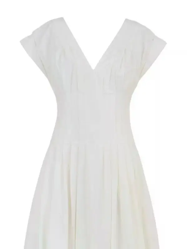 Simkhai Nina V-neck Pleated Midi Dress - White