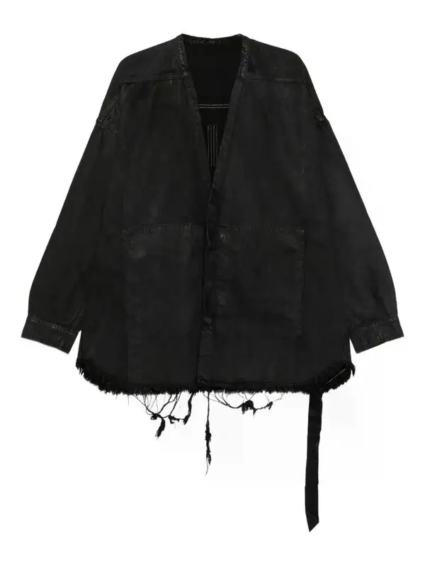 Rick Owens Frayed Cotton Coat
