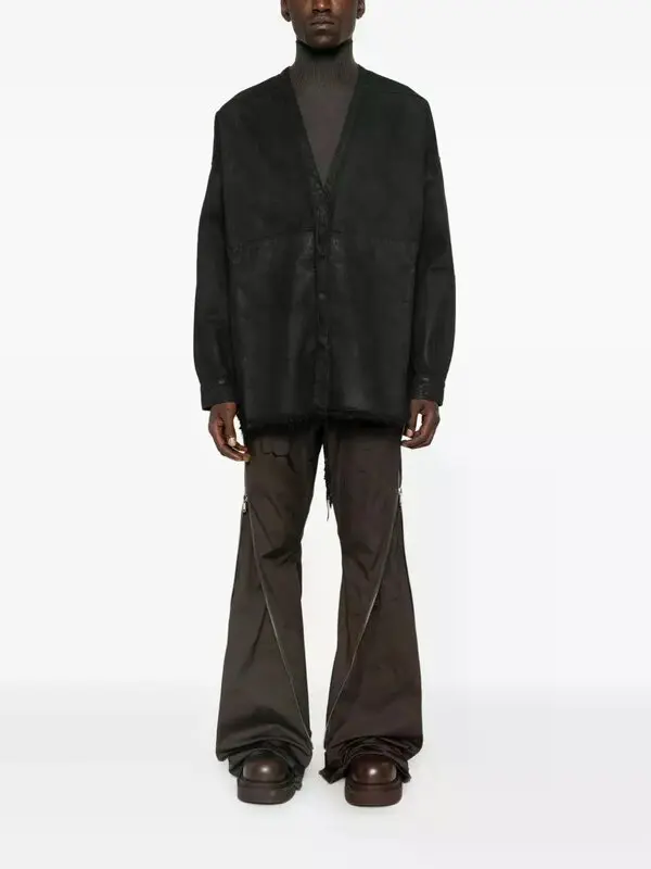 Rick Owens Frayed Cotton Coat