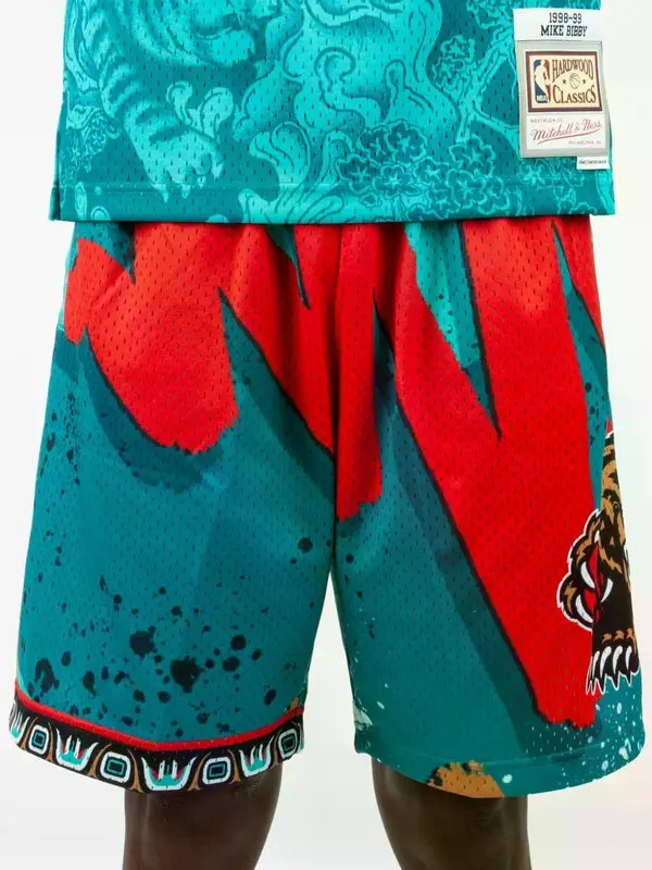 Mitchell & Ness Grizzly-print Mesh Shorts