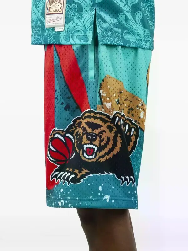 Mitchell & Ness Grizzly-print Mesh Shorts