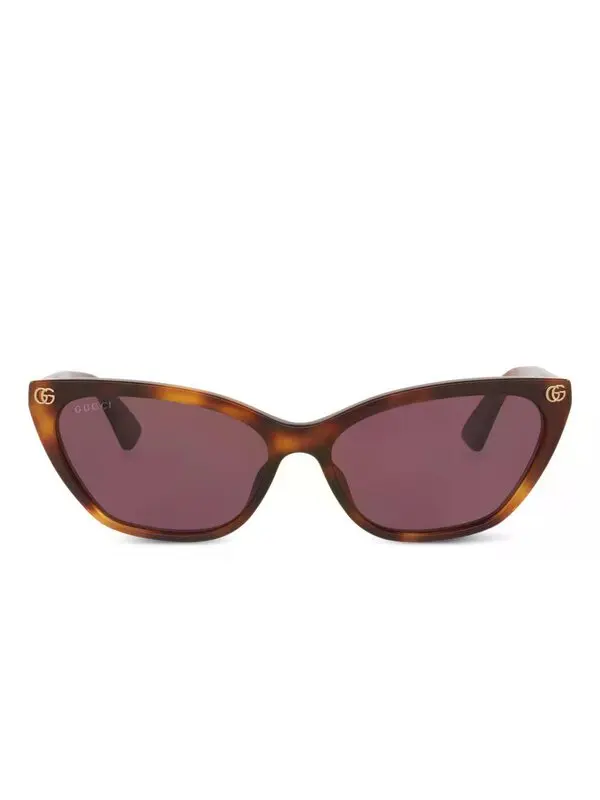 Gucci Logo-detail Cat-eye Sunglasses - Green