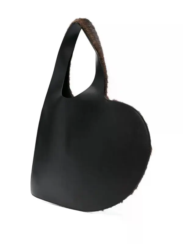 Coperni Heart-shaped Fur Tote - Brown