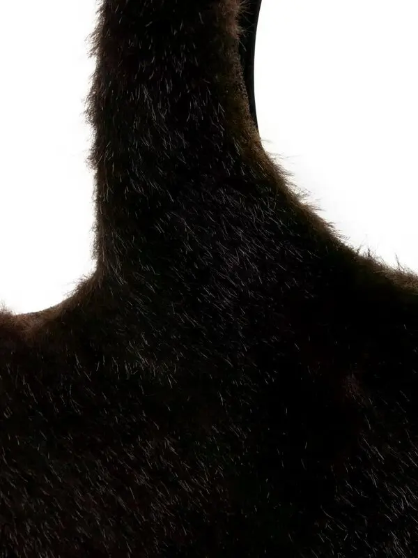 Coperni Heart-shaped Fur Tote - Brown