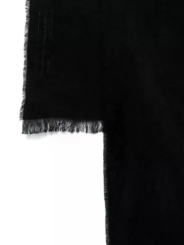 Rick Owens Frayed Wool Scarf - Black
