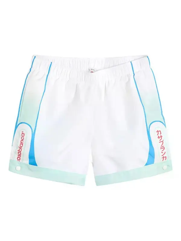 Casablanca Logo-print Swim Shorts - White