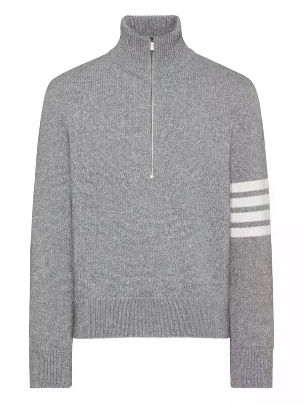 Thom Browne 4-bar Funnel-neck Wool Sweater