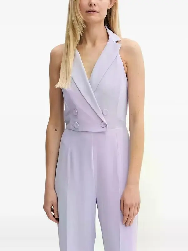 Patrizia Pepe Double-breasted Halterneck Jumpsuit - Purple