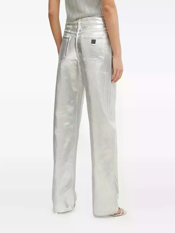 Armani Exchange Metallic-finish Straight-leg Jeans