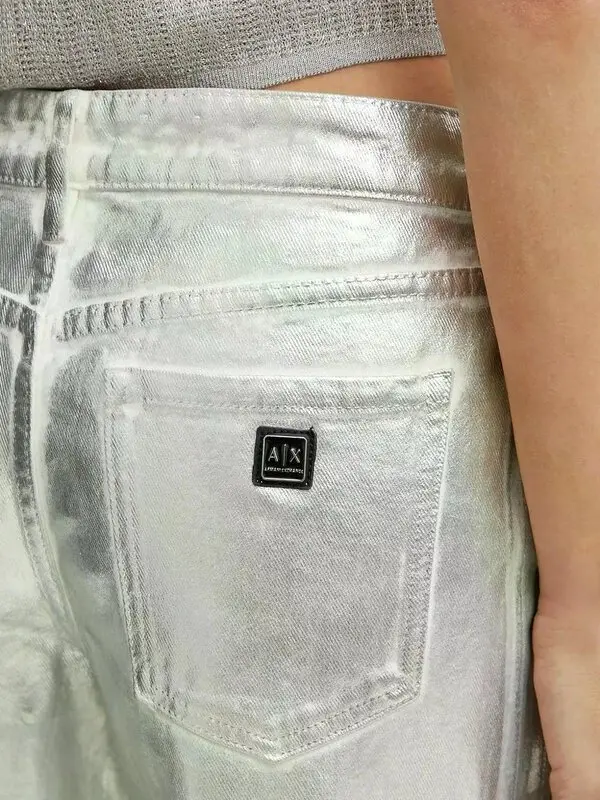 Armani Exchange Metallic-finish Straight-leg Jeans