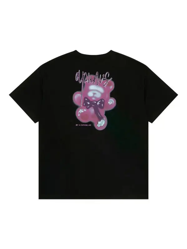 A BATHING APE T-shirt With Bear Graphic - Black