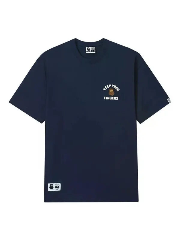 FINGERCROXX Logo-graphic Cotton T-shirt - Blue