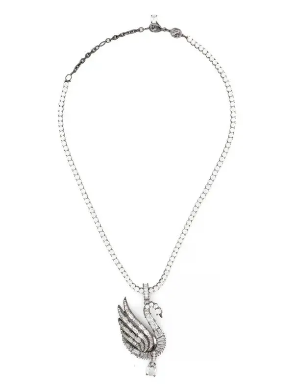 SWAROVSKI Iconic Swan Pendant Necklace - Silver