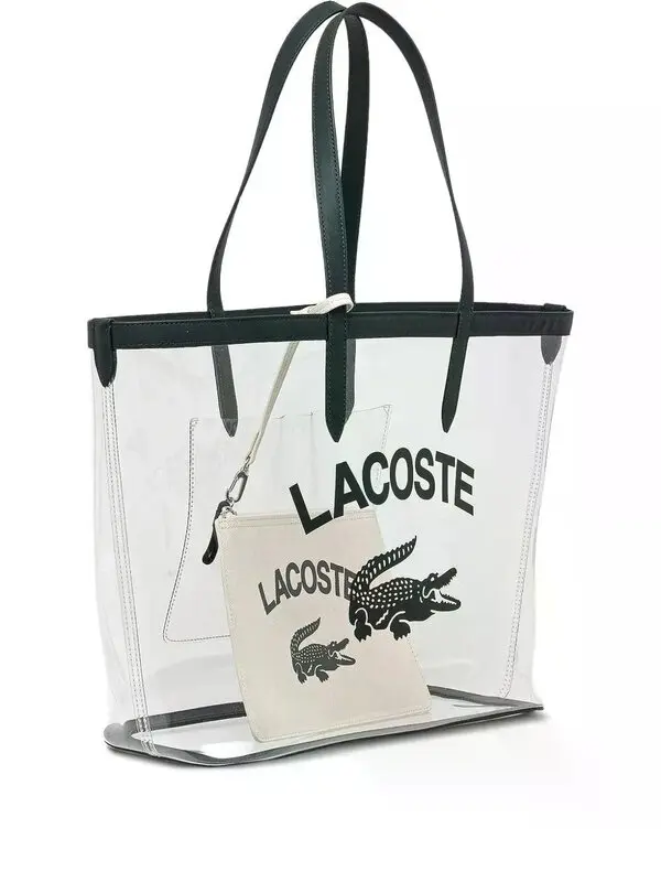 Lacoste Crocodile-logo Transparent Tote Bag - White