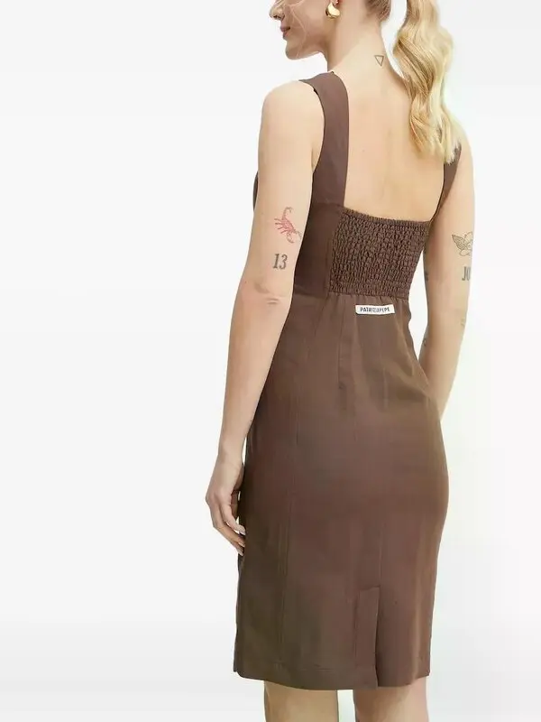 Patrizia Pepe Cut-out Smocked Mini Dress - Brown