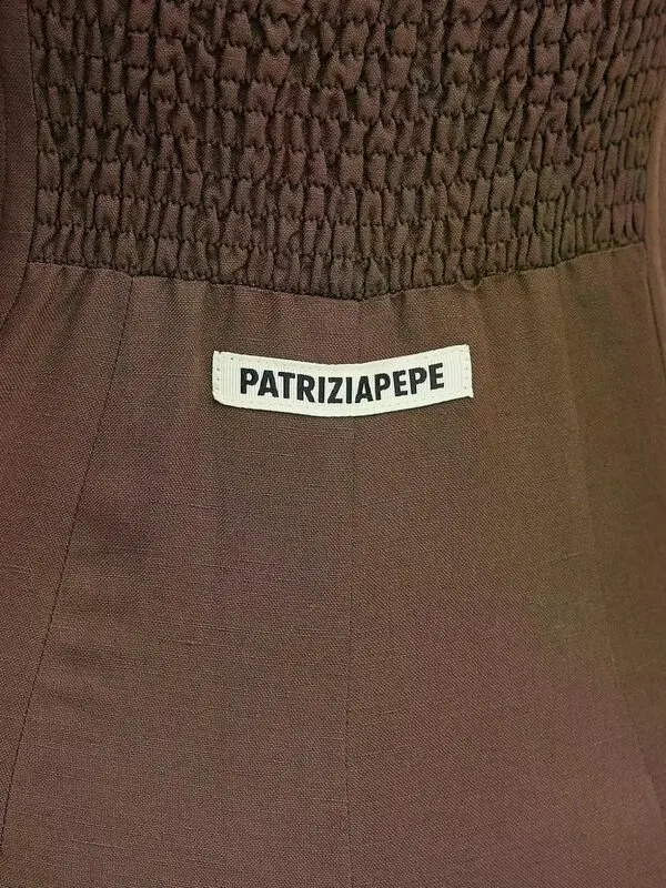 Patrizia Pepe Cut-out Smocked Mini Dress - Brown
