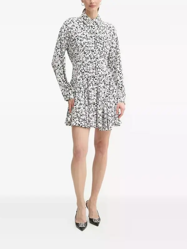 Michael Kors Floral-print Pleated Mini Dress