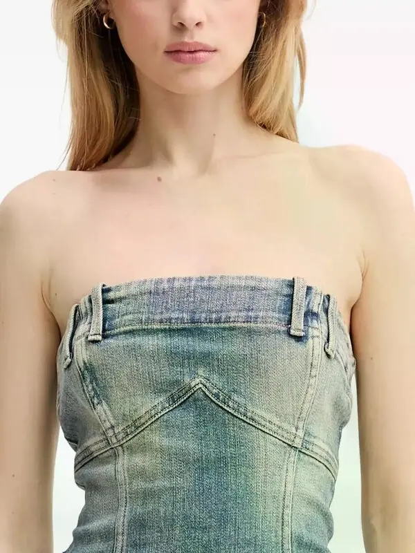 Miss Sixty Strapless Denim A-line Dress