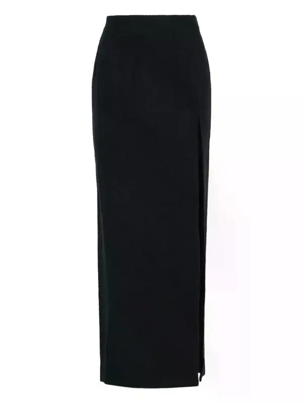 Alessandra Rich Side-split Wool-blend Skirt - Black