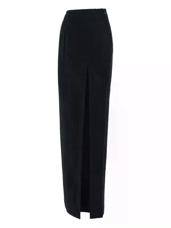 Alessandra Rich Side-split Wool-blend Skirt - Black