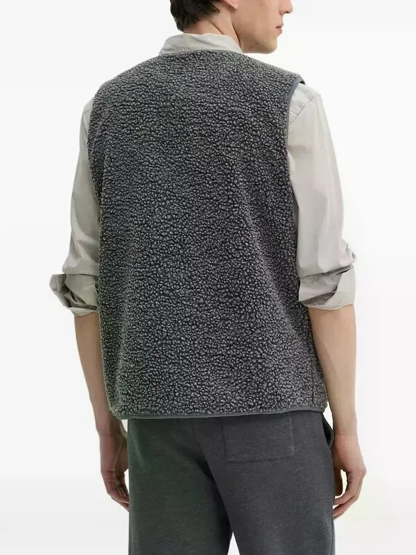American Vintage Fleece-texture Button Gilet