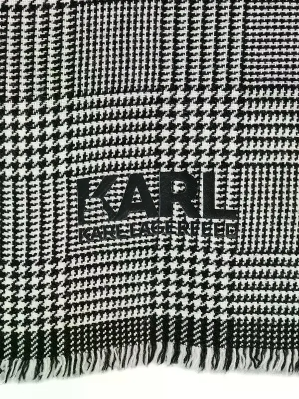 Karl Lagerfeld Houndstooth-check Wool Scarf