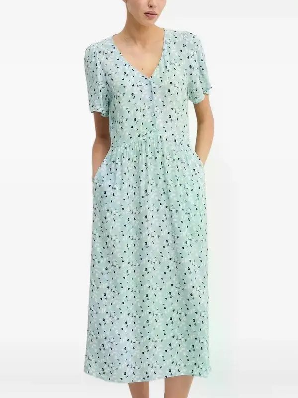 Marc O'polo Floral Print Button-front Midi Dress