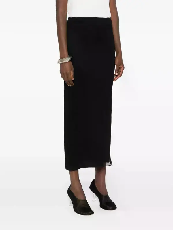 Wardrobe.NYC Ribbed Midi Skirt - Black