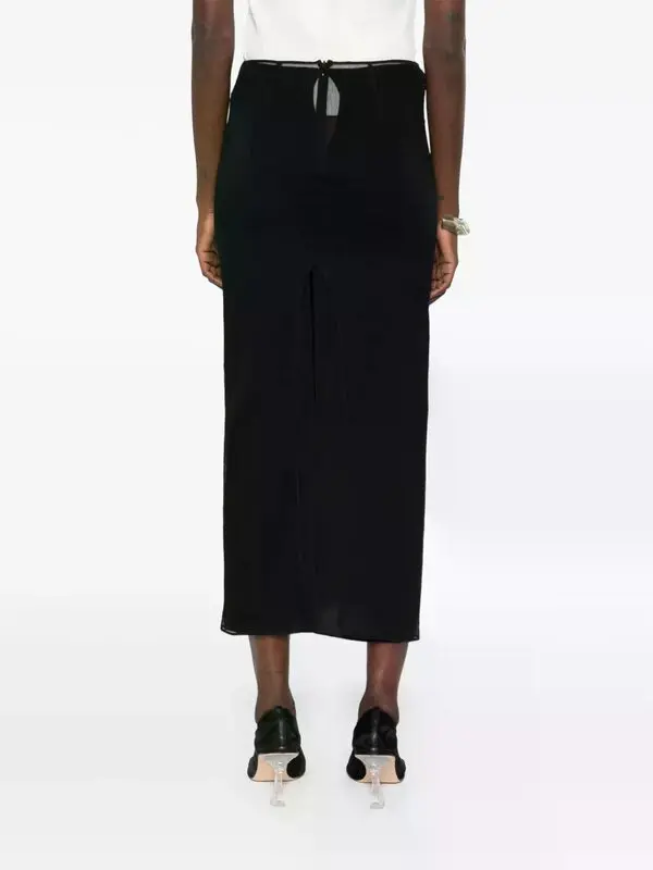 Wardrobe.NYC Ribbed Midi Skirt - Black