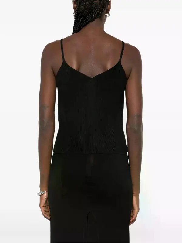 CFCL Ribbed V-neck Top - Black