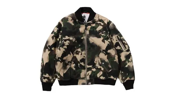 A BATHING APE Map Camo Bomber Jacket