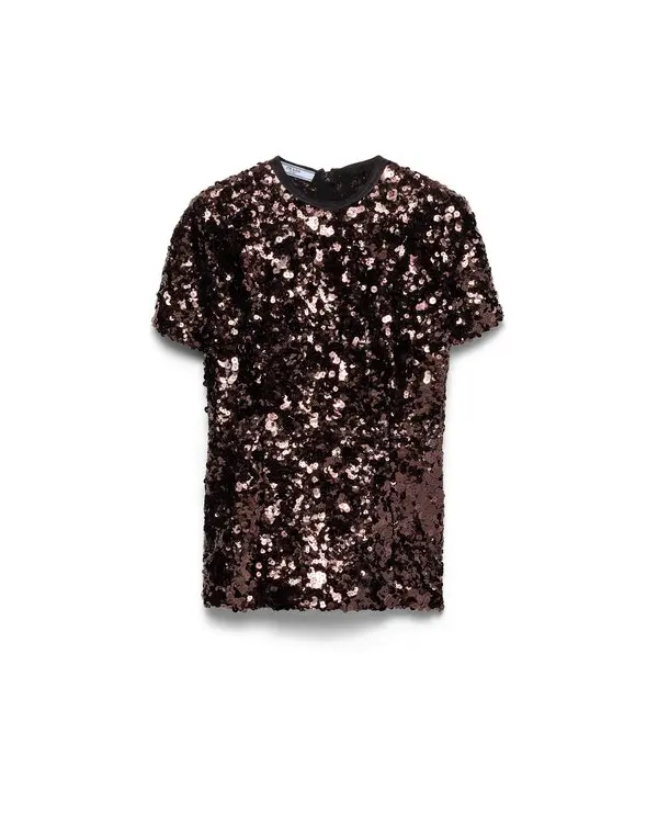 Prada Embroidered Sequin Top - Purple