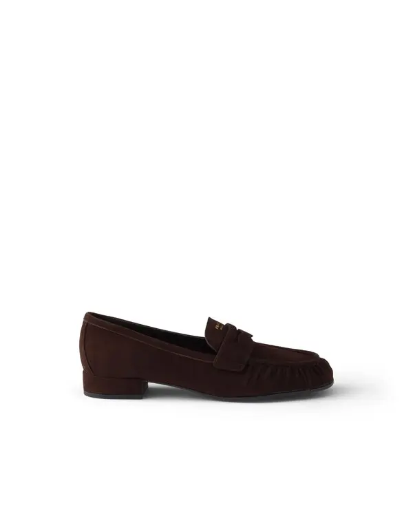 Prada Suede Loafers - Brown