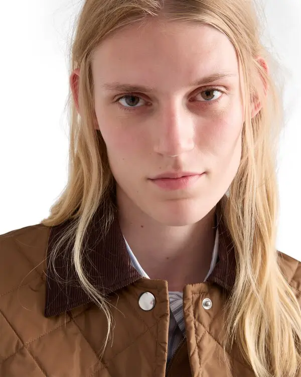 Prada Light Re-nylon Cropped Jacket - Brown
