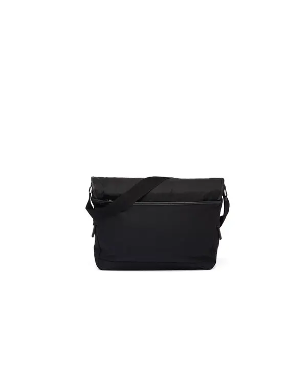Prada Re-nylon And Saffiano Leather Shoulder Bag - Black