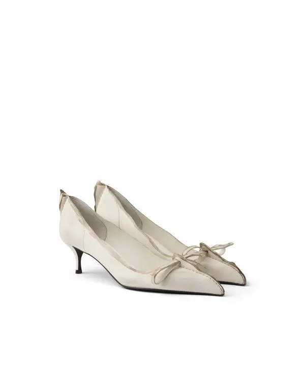 Prada Antiqued Leather Pumps - Neutral