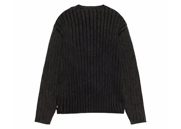 StÜssy Cotton Slub Rib Crew - Black