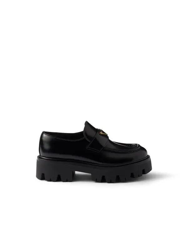 Prada Brushed Leather Loafers