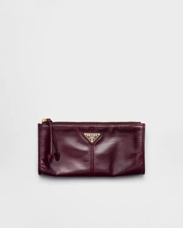 Prada Leather Pouch - Burgundy